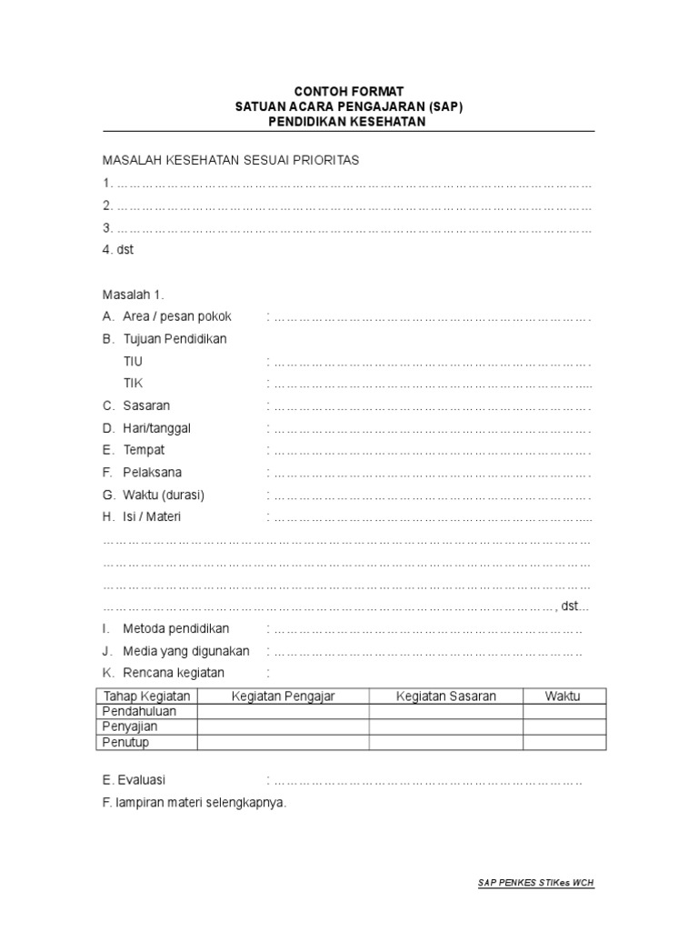 Contoh Format Sap | PDF