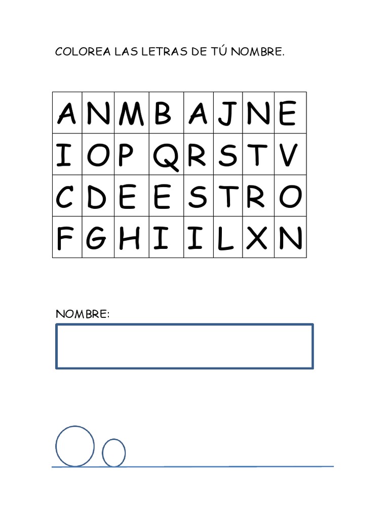 Colorea Las Letras de Tú Nombr1 | PDF | Clásicos