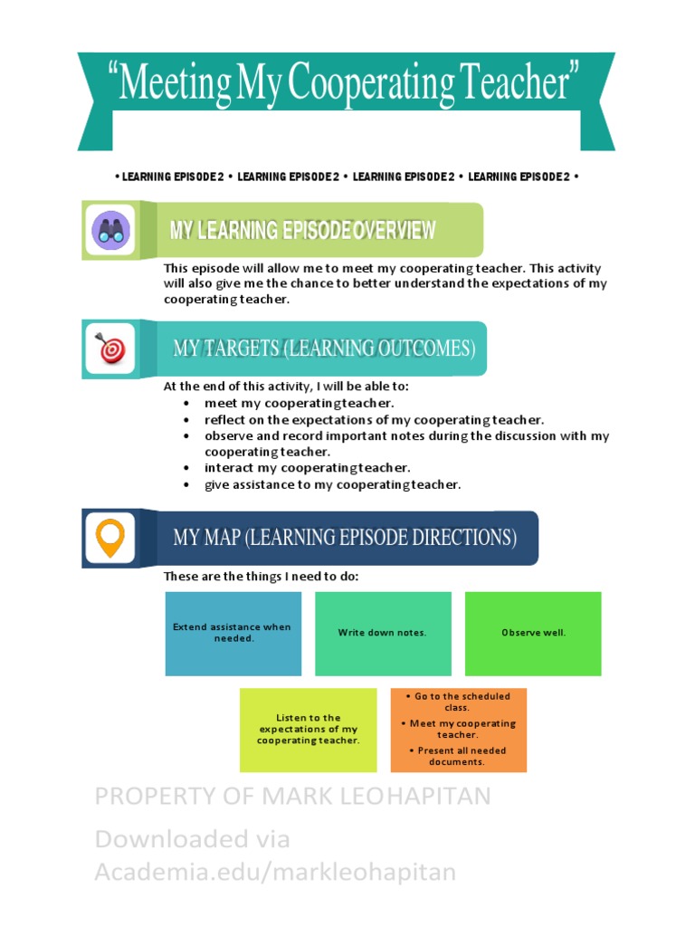 Episode 2 Meeting My Cooperating Teacher | PDF | Teachers | Educational ...