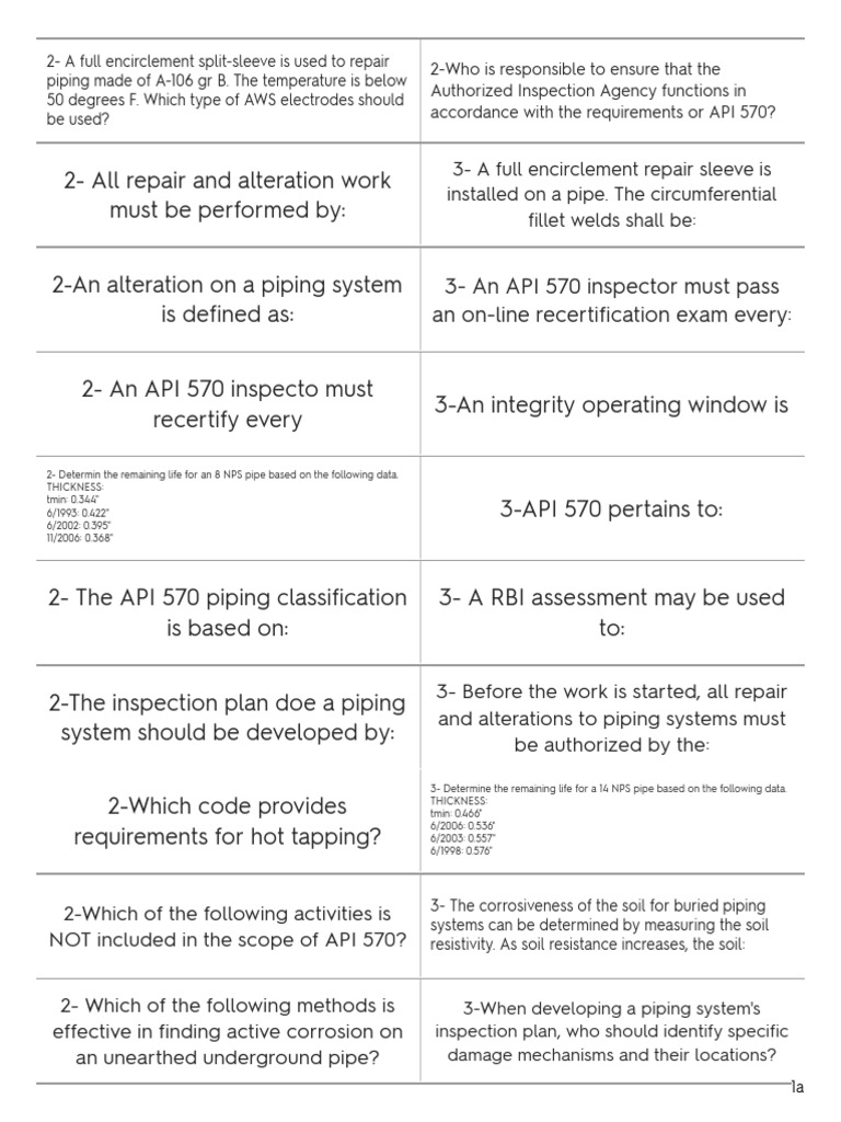 API 570 piping classification and inspection intervals | PDF | Pipe ...