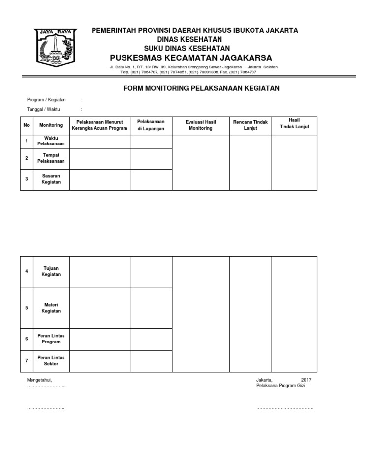 Form Monev Master Gizi | PDF