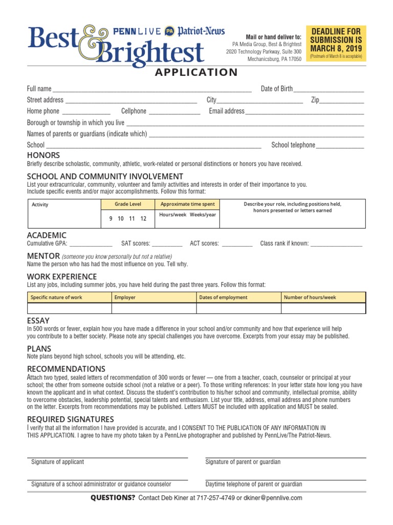 2019 Best And Brightest Application Pdf Communication Cognition