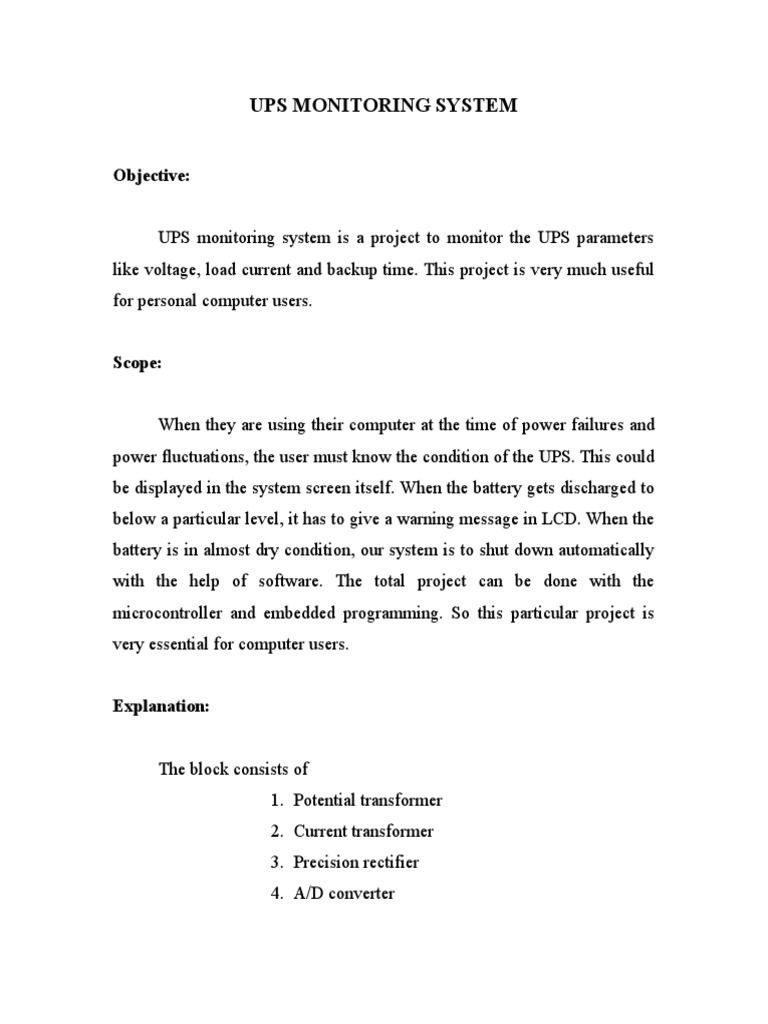 Ups Monitoring System | PDF | Rectifier | Analog To Digital Converter