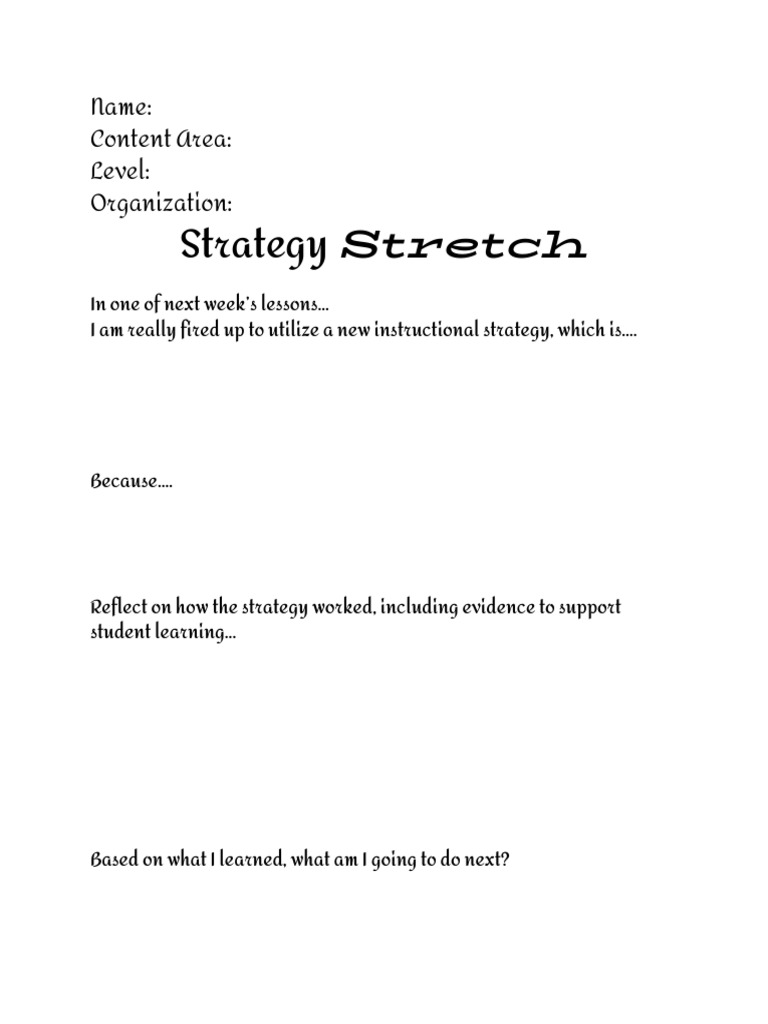 Strategy Stretch | PDF