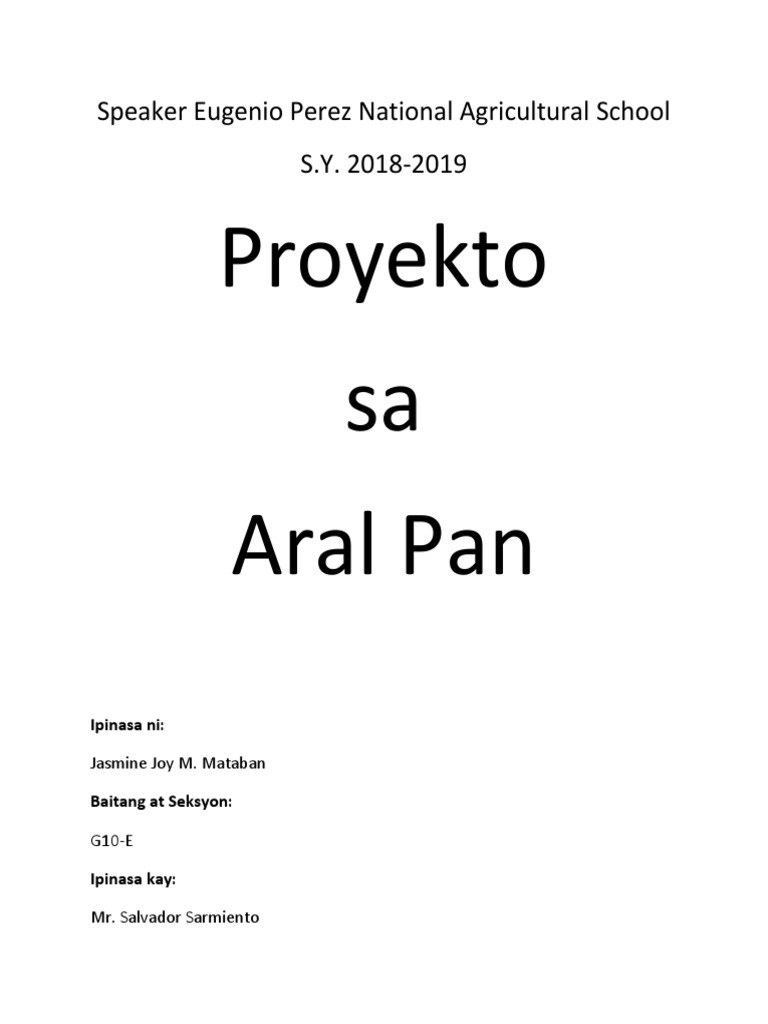 Speaker Eugenio Perez National Agricultural School | PDF