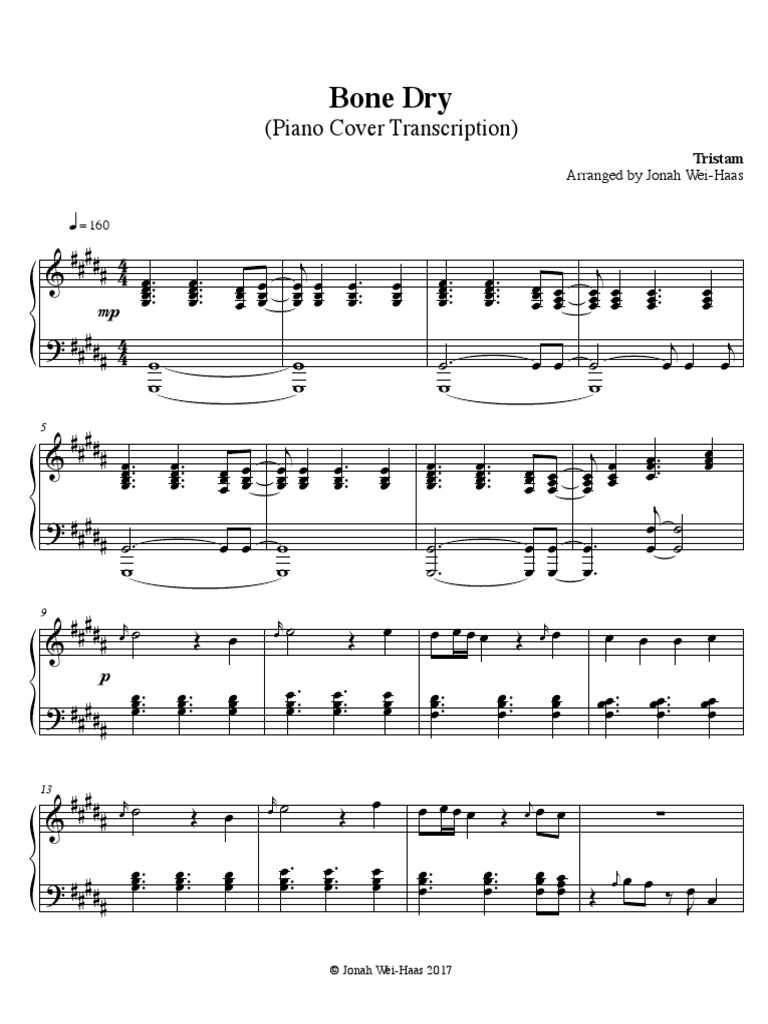 Bone Dry Sheet Music | PDF | Calligraphie latin | Voix humaine