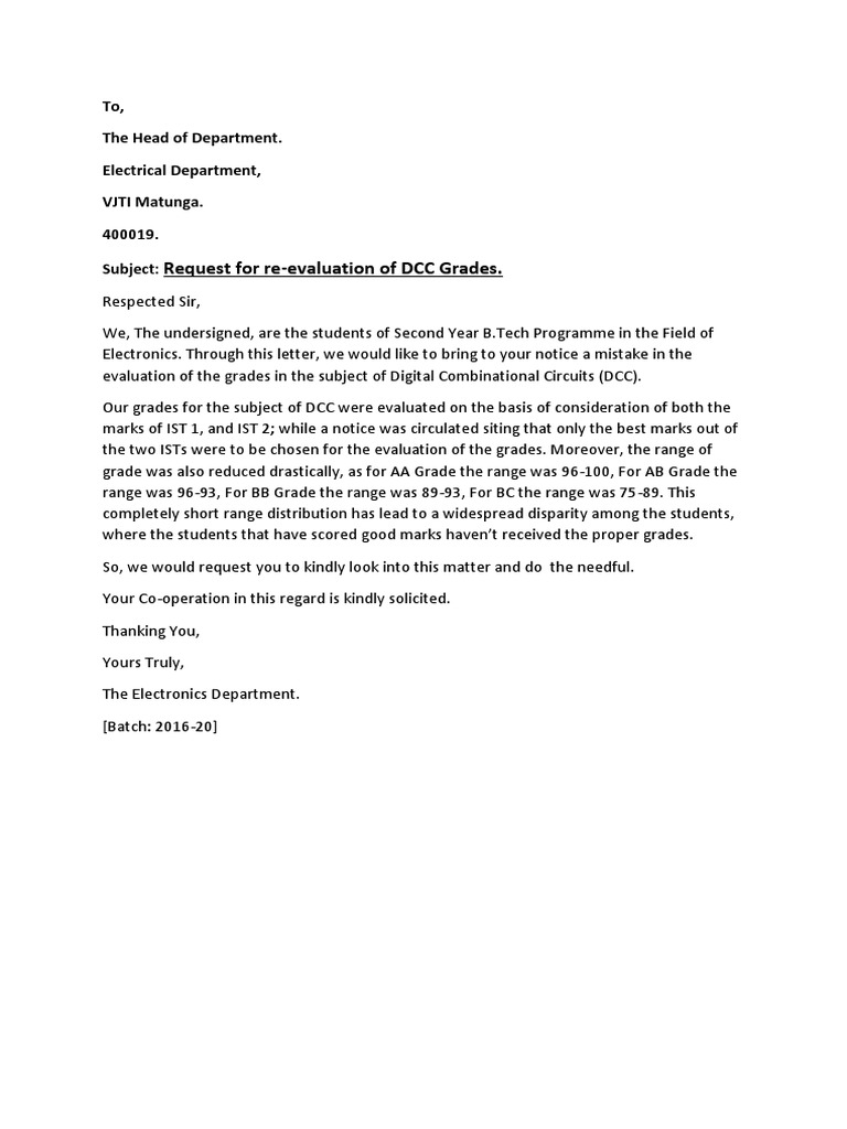 Grade Change Request Letter | PDF | Nature