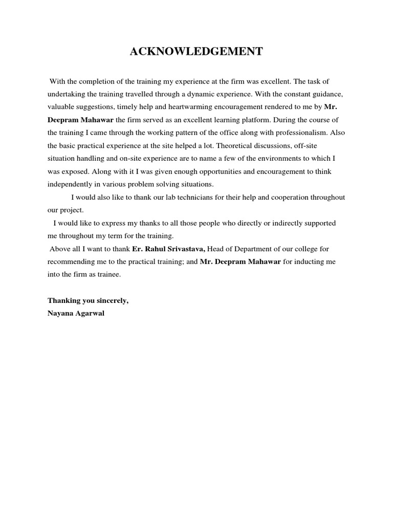 A Grateful Acknowledgement: Learning Practical Skills and ...