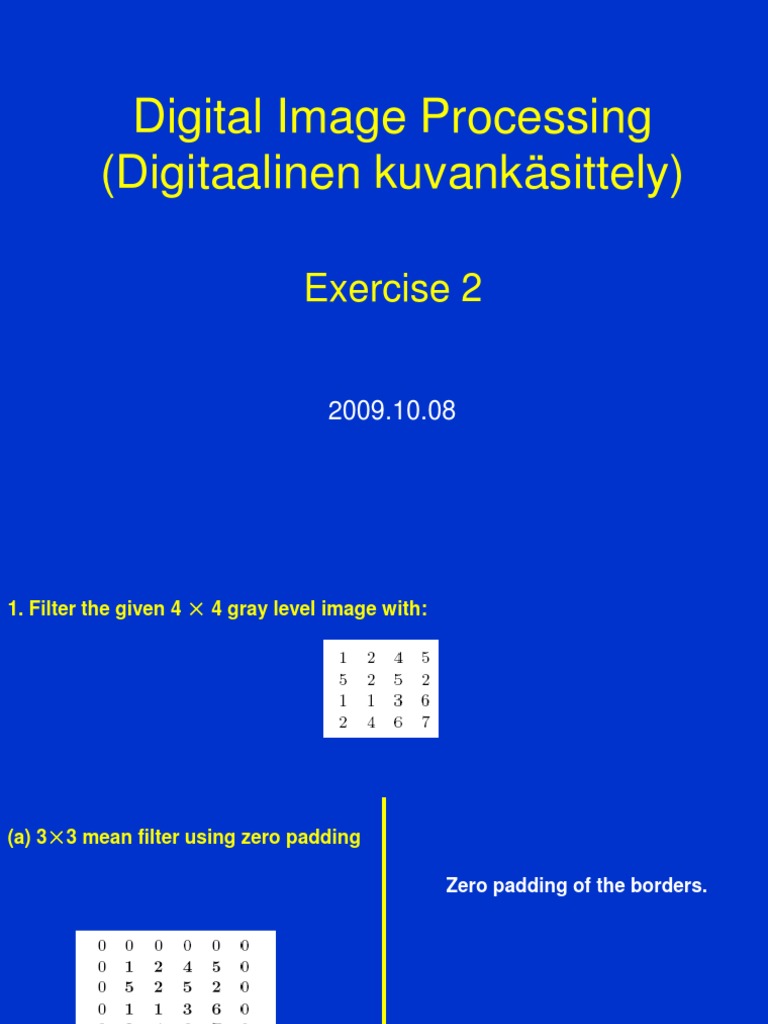 Image Processing Exercises | PDF | Discrete Fourier Transform | Filter ...