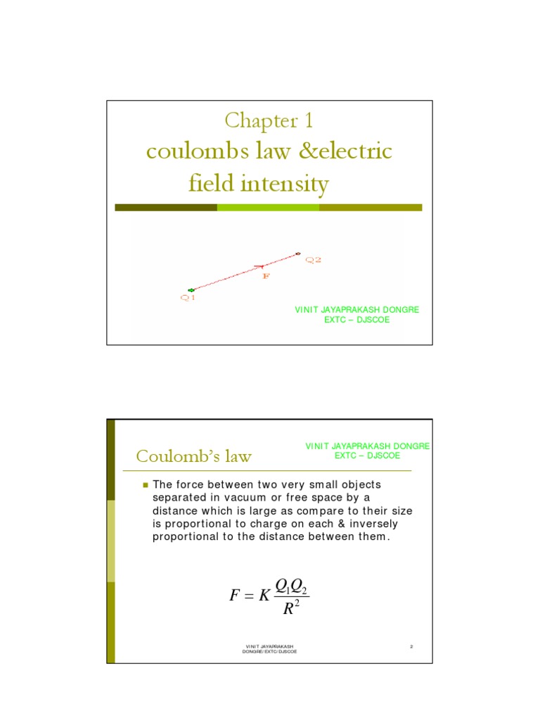 A Coulombs Law & Electric Field Intensity | PDF | Volt | Electric Field