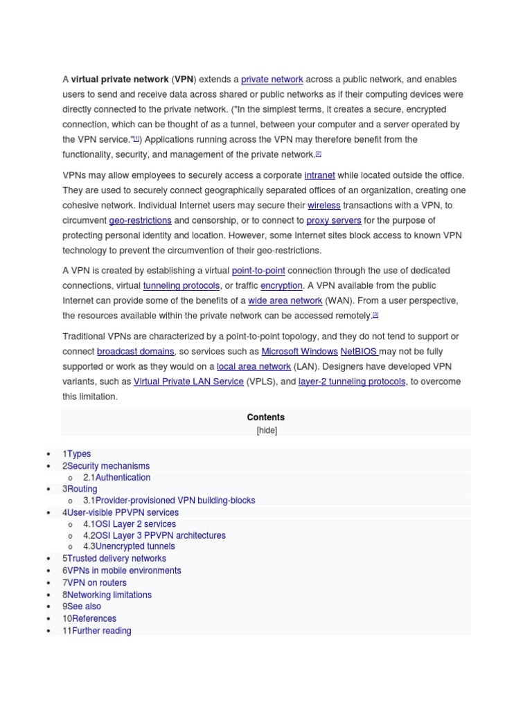 VPN | PDF | Virtual Private Network | Computer Network