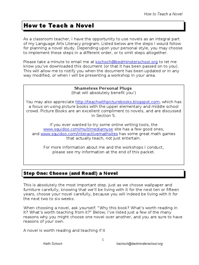 Effective Strategies for Novel Teaching | PDF | Reading Comprehension ...