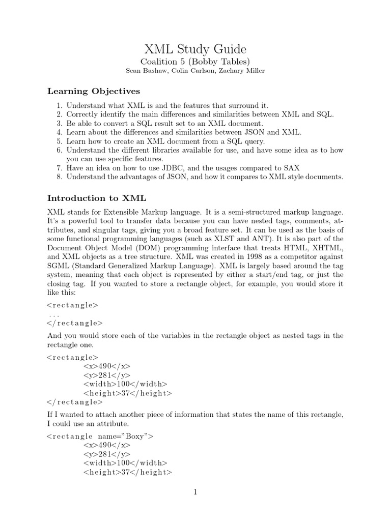 A Guide On XML and It's Relationship To Data Management | Download Free PDF | Xml | Json
