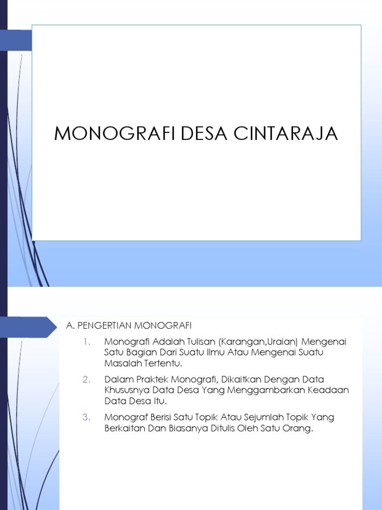 Monografi Desa Cintaraja: Data dan Analisis | PDF | Griya & Taman ...