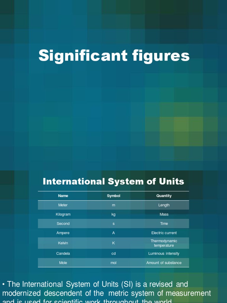 Significant Figures | PDF | Significant Figures | International System ...