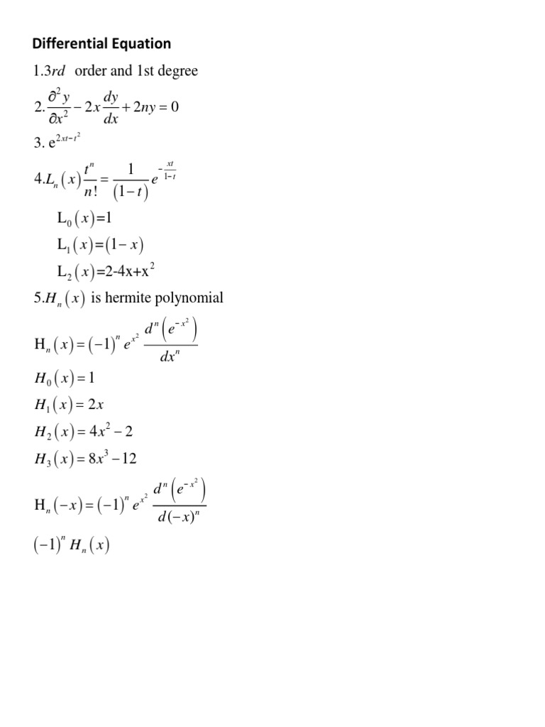 Differential Equations Hermite Polynomials | PDF | Board Games Competitions | Abstract Strategy ...