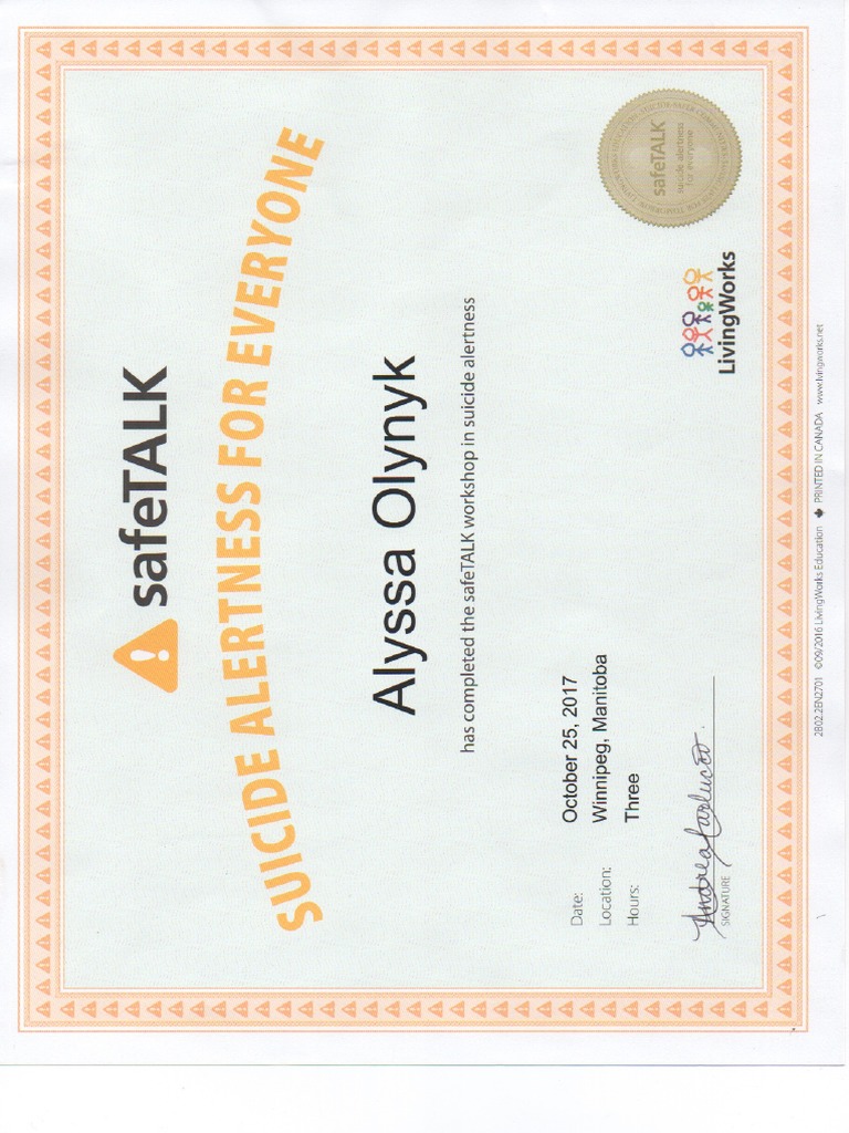 Safetalk Certificate | PDF