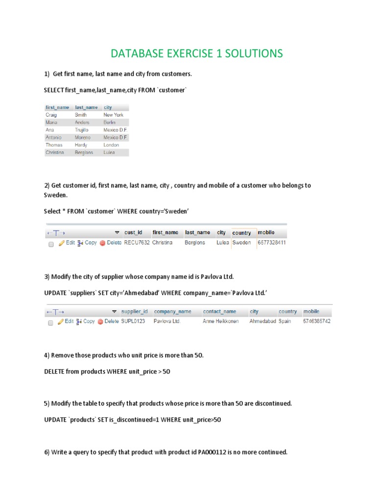 Answer EX 1 | PDF | Data Management | Databases