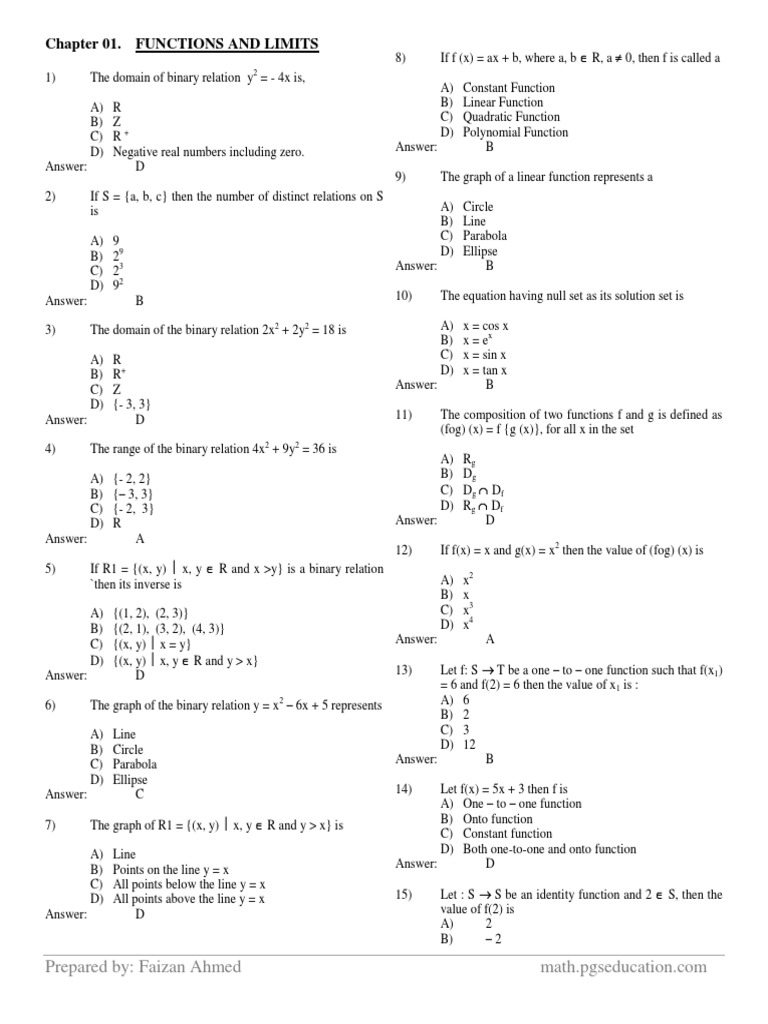 1 Functions And Limits Pdf Mathematical Objects Mathematical Analysis