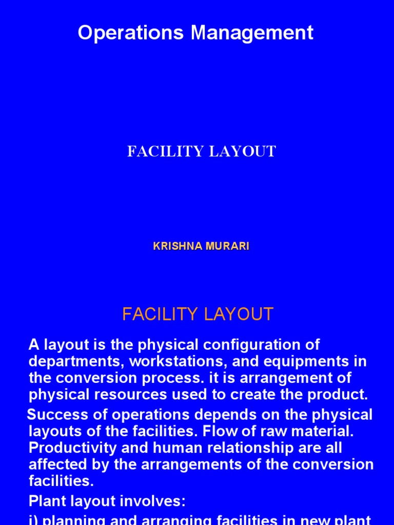 Operations Management: Facility Layout | PDF | Page Layout | Labour ...
