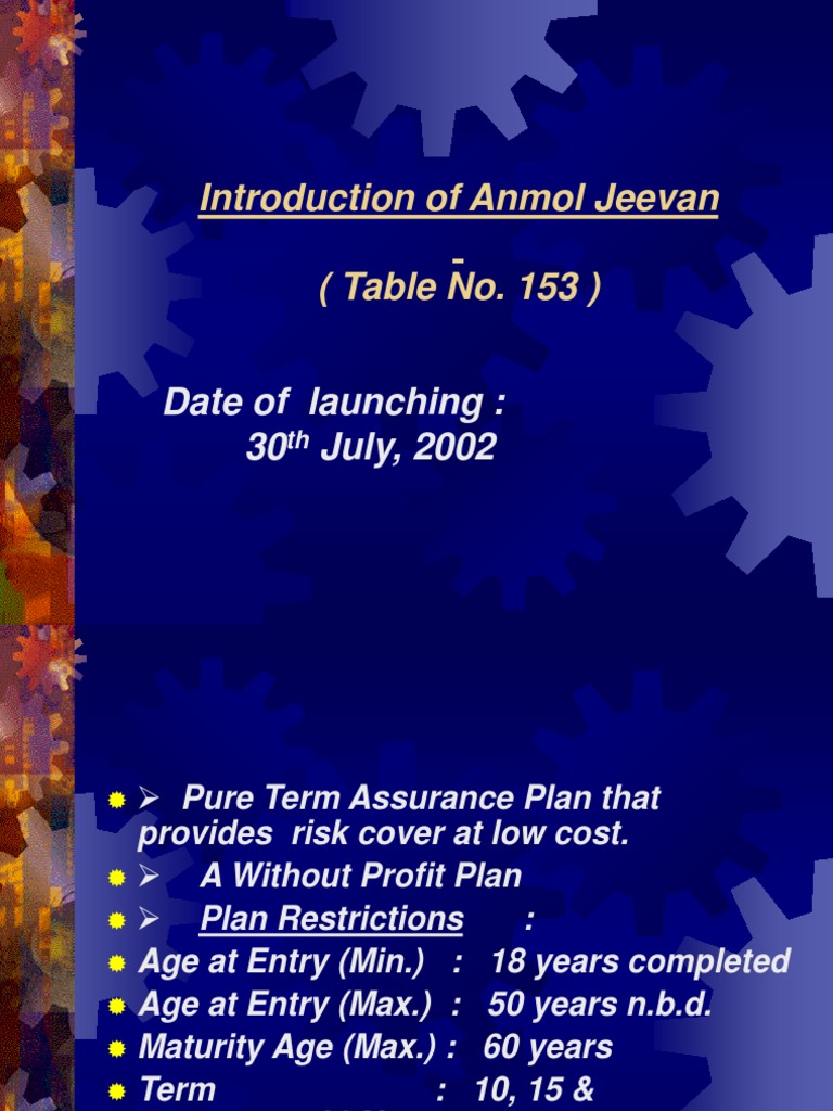 Anmol Jeevan | PDF | Insurance | Service Industries