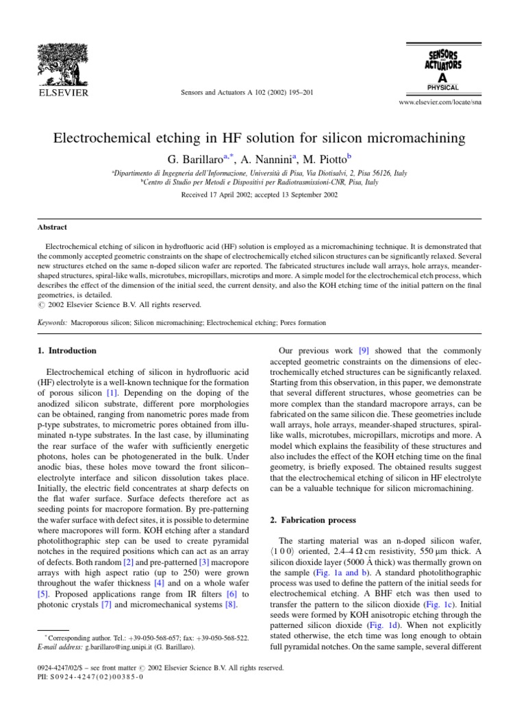 Electrolytic Etching 1 | PDF | Wafer (Electronics ...