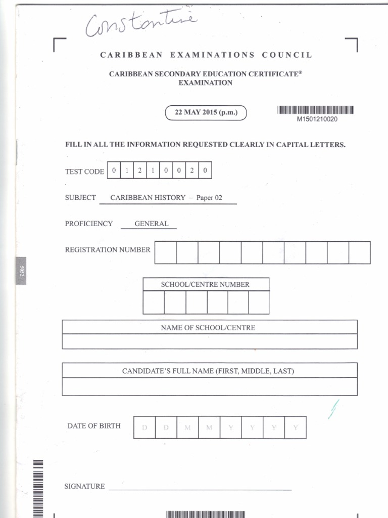 CSEC Caribbean History May 2015 | PDF