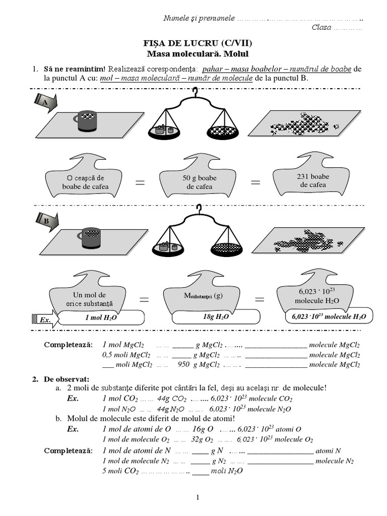 F.L.- Masa Moleculara. Molul C VII