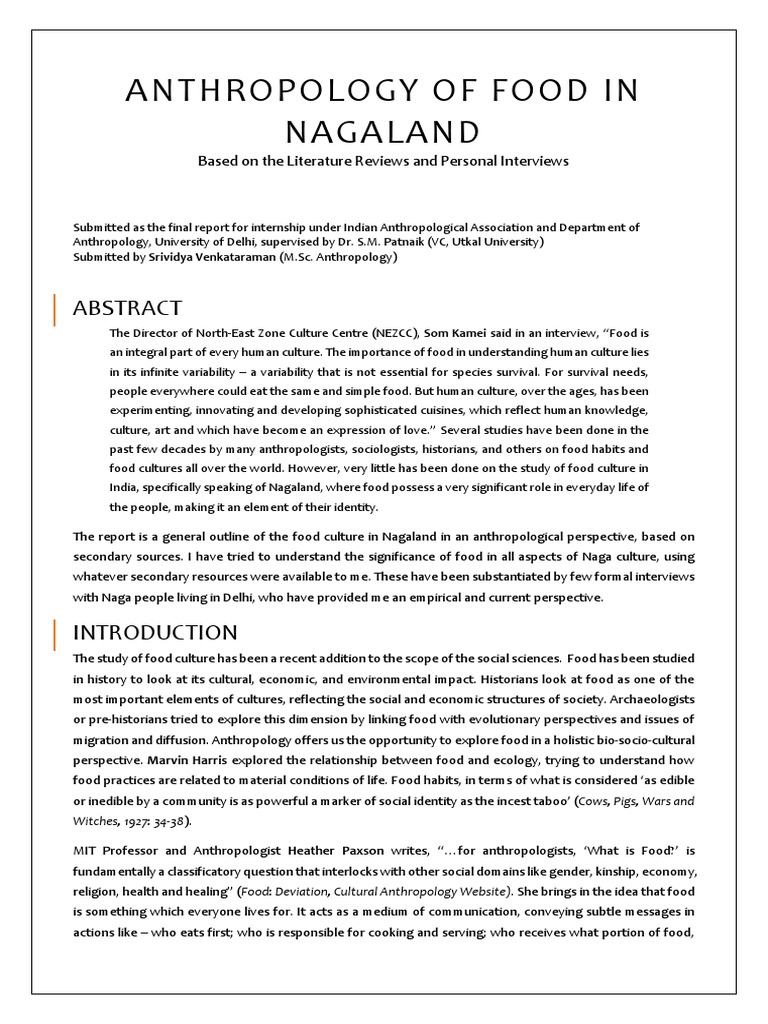 Anthropology of Food in Nagaland | PDF | Anthropology | Foods
