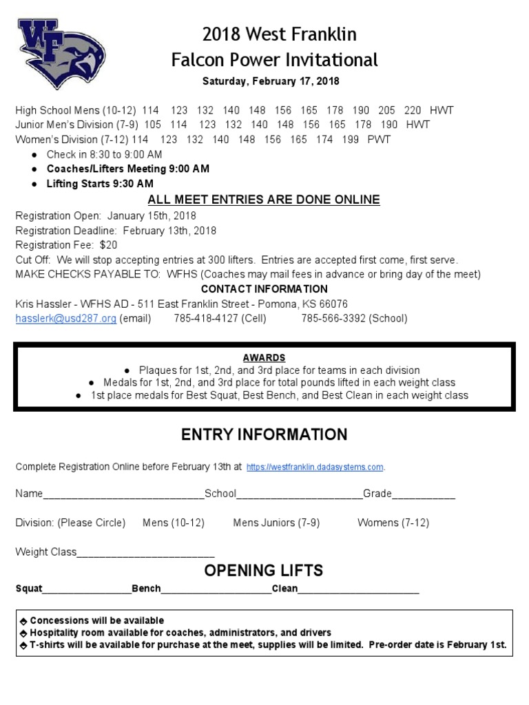 Powerlifting Meet Form | PDF | Sports | Recreation