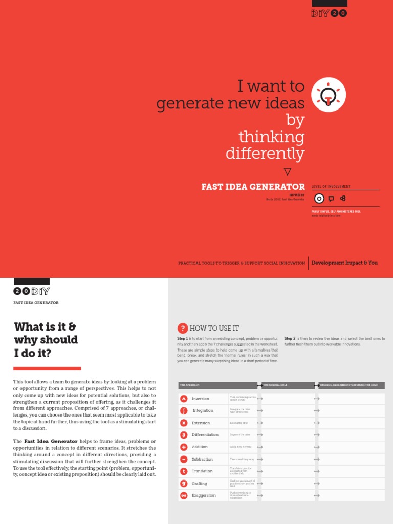 Fast Idea Generator for Social Innovation | PDF