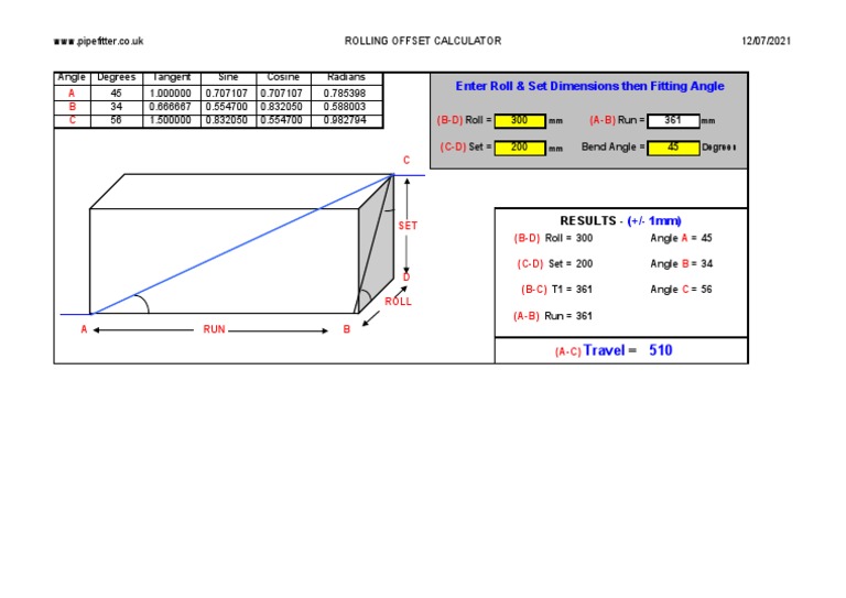 Rolling Offset Calculator Tool | PDF