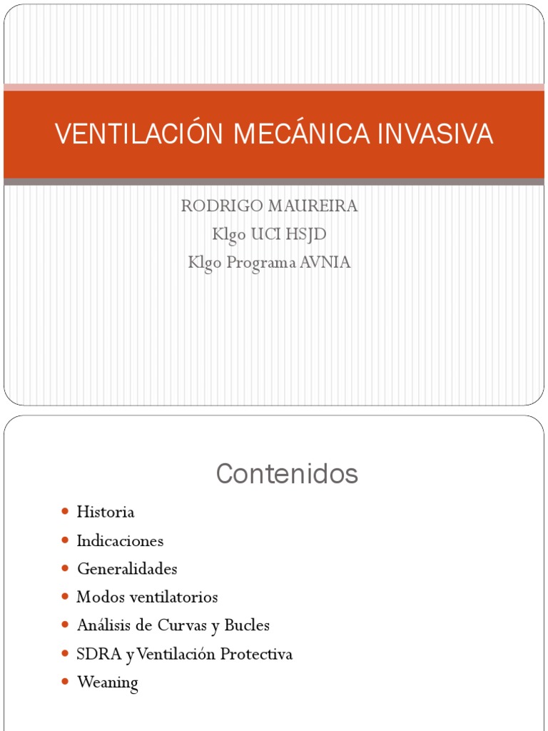 Ventilación Mecánica | PDF | Sistema respiratorio | Respiración