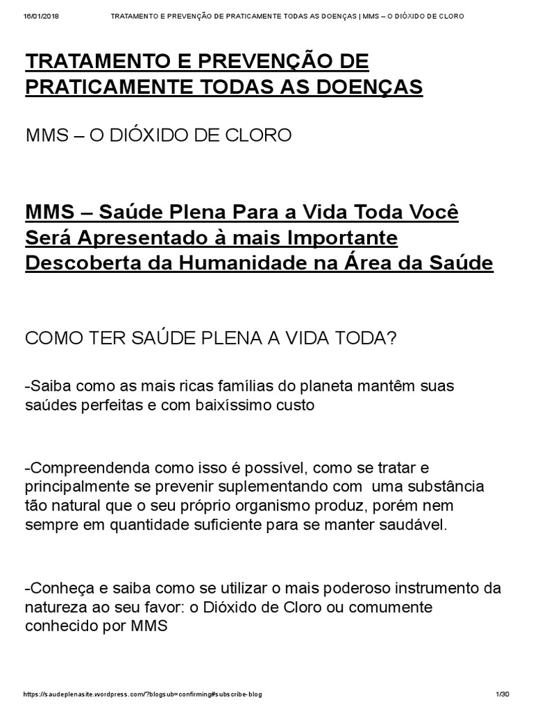 Tratamento e Prevenção de Praticamente Todas as Doenças _ Mms – o ...