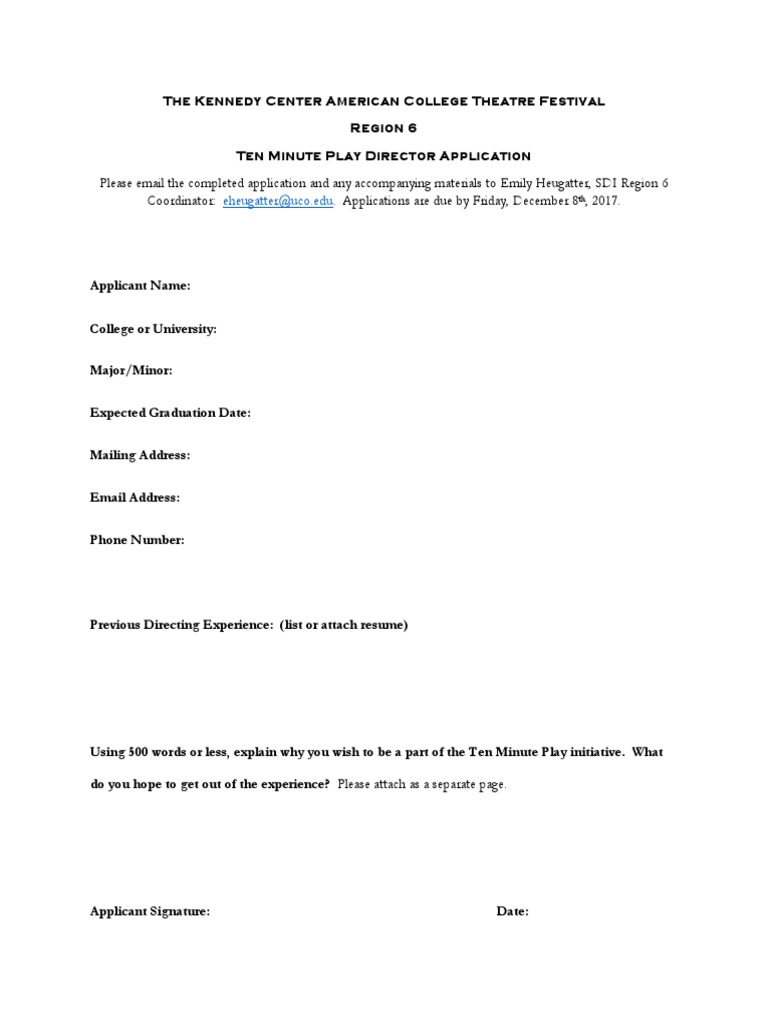 Play Directing Application | PDF | Games & Activities