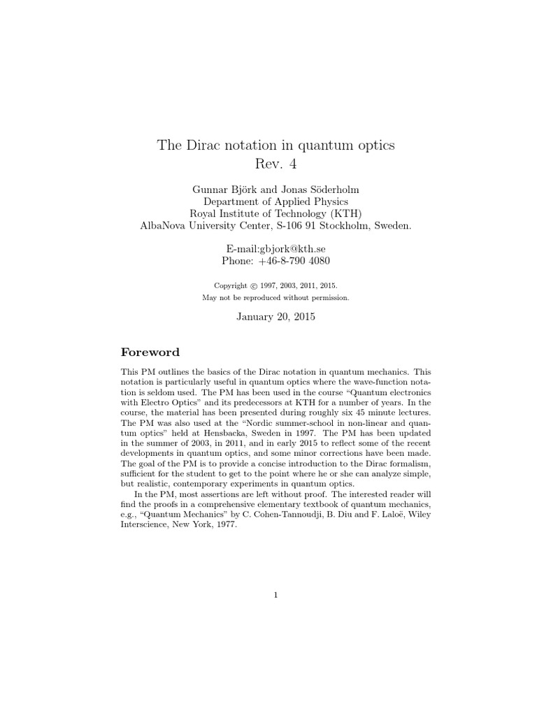 Dirac Notation PM r4 | PDF | Quantum Entanglement | Matrix (Mathematics)