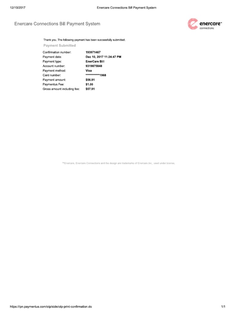 Enercare Connections Bill Payment System | PDF