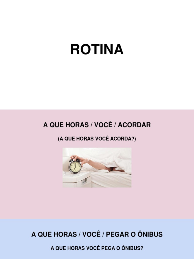 Horários da Rotina Diária | PDF