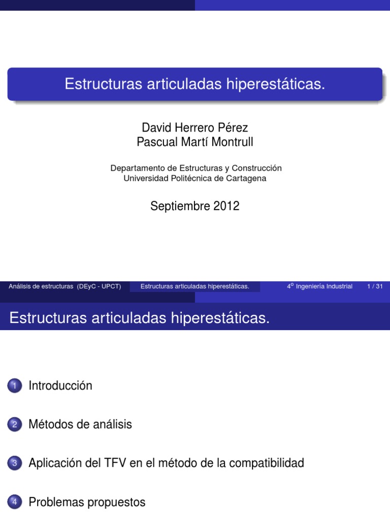 Estructuras Articuladas Hiperestaticas v2 | PDF | Ecuaciones ...