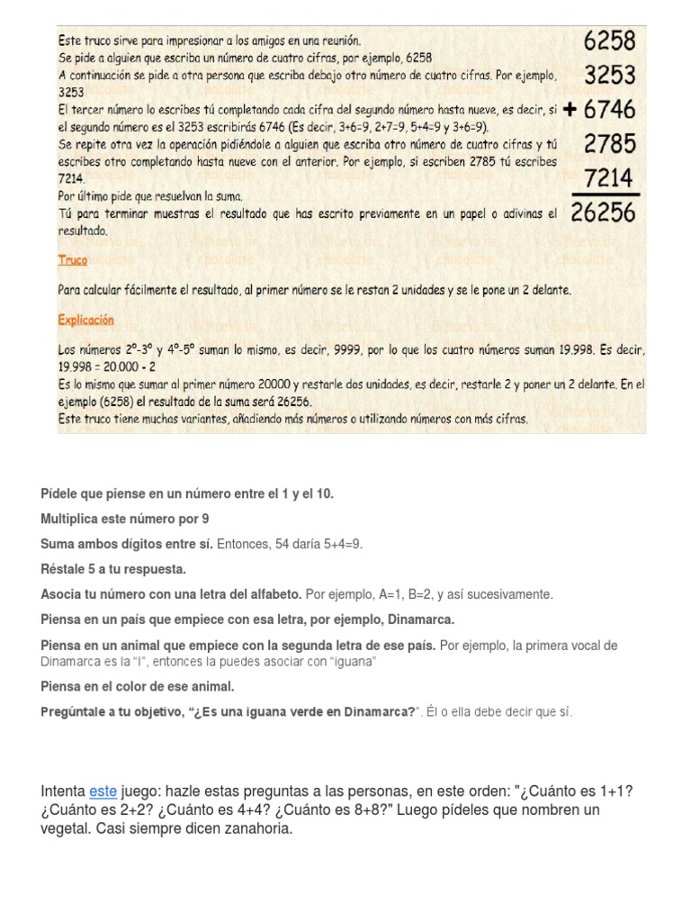 Trucos Matematicos | PDF