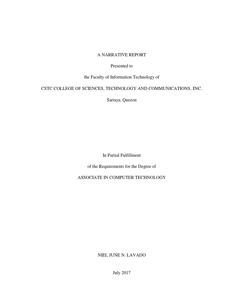 A Narrative Report | Competence (Human Resources) | Teachers