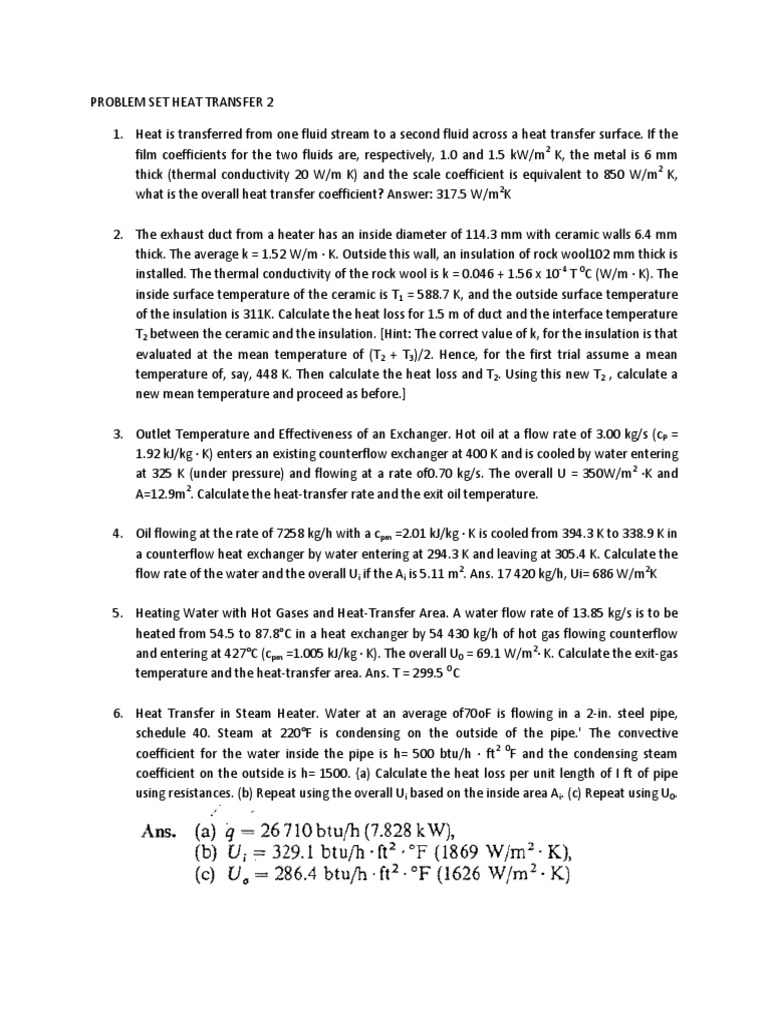 Problem Set Heat Transfer 2 | PDF | Heat Transfer | Thermal Insulation