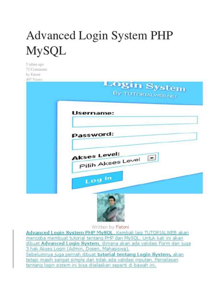 Tutorial Sistem Login PHP MySQL | PDF