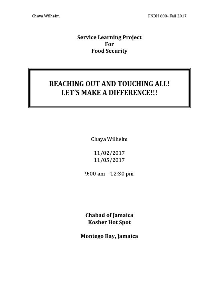 Service Learning Project | PDF