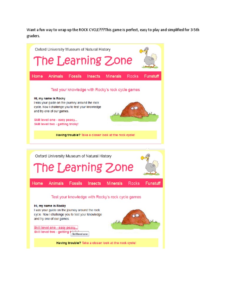 Rock Cycle Game | PDF