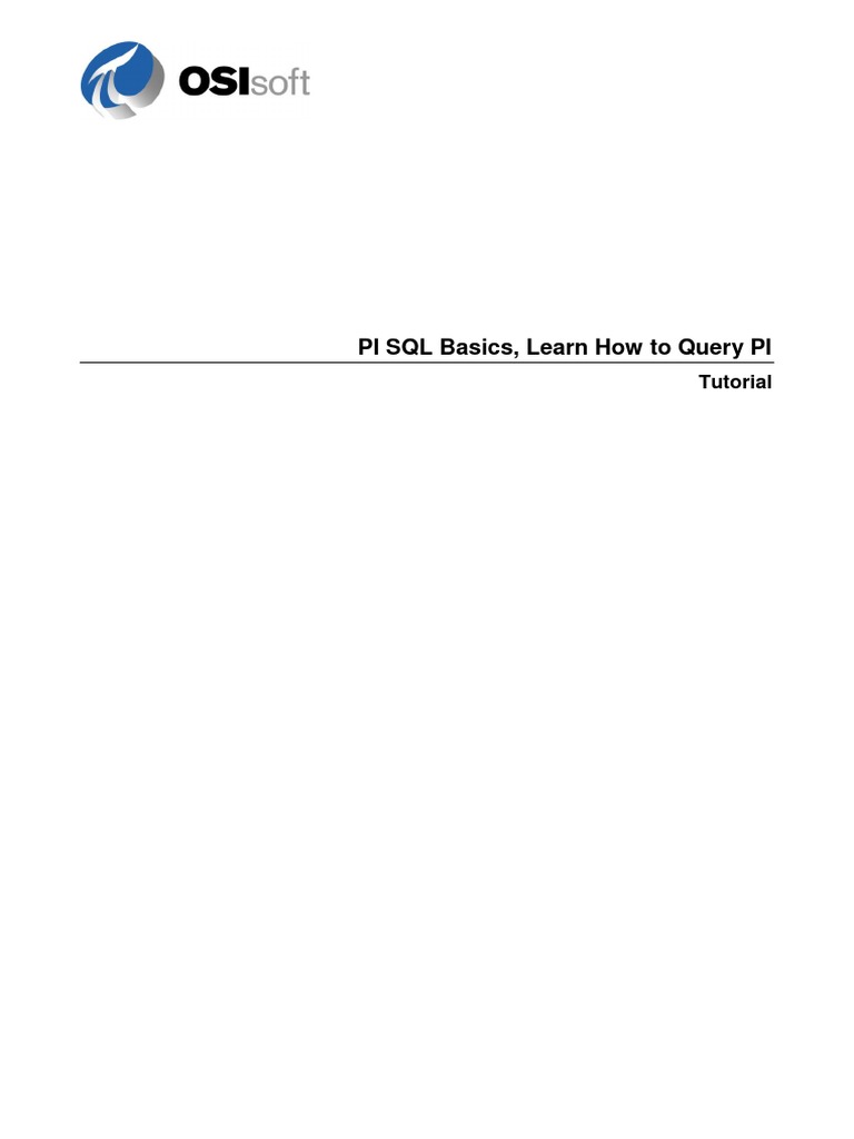 Basics of PI SQL | PDF | Information Retrieval | Microsoft Windows