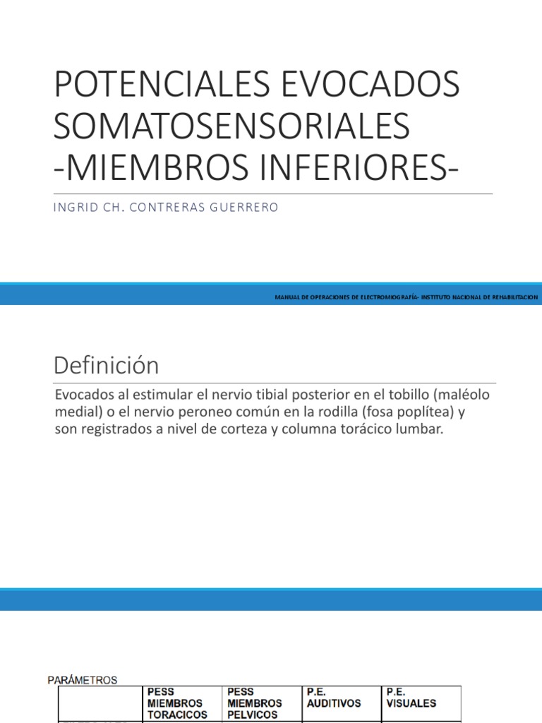 Potenciales Evocados Somatosensoriales Msis Pdf Tobillo Médula