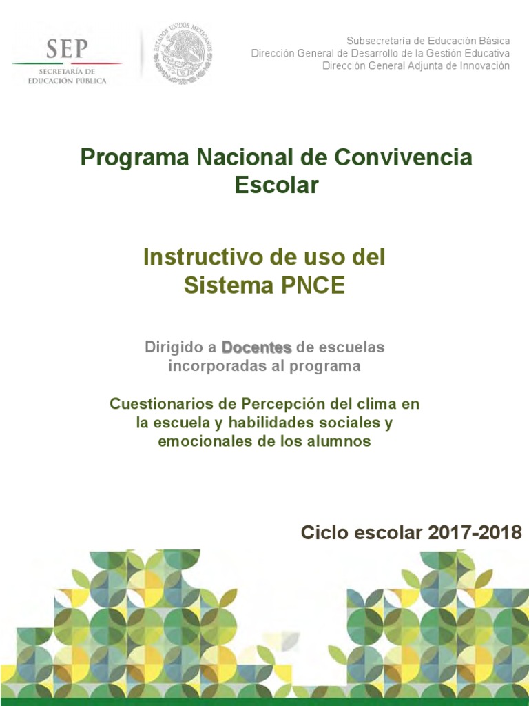 Instructivo PNCE 2017-2018 para Docentes | PDF | Cuestionario ...