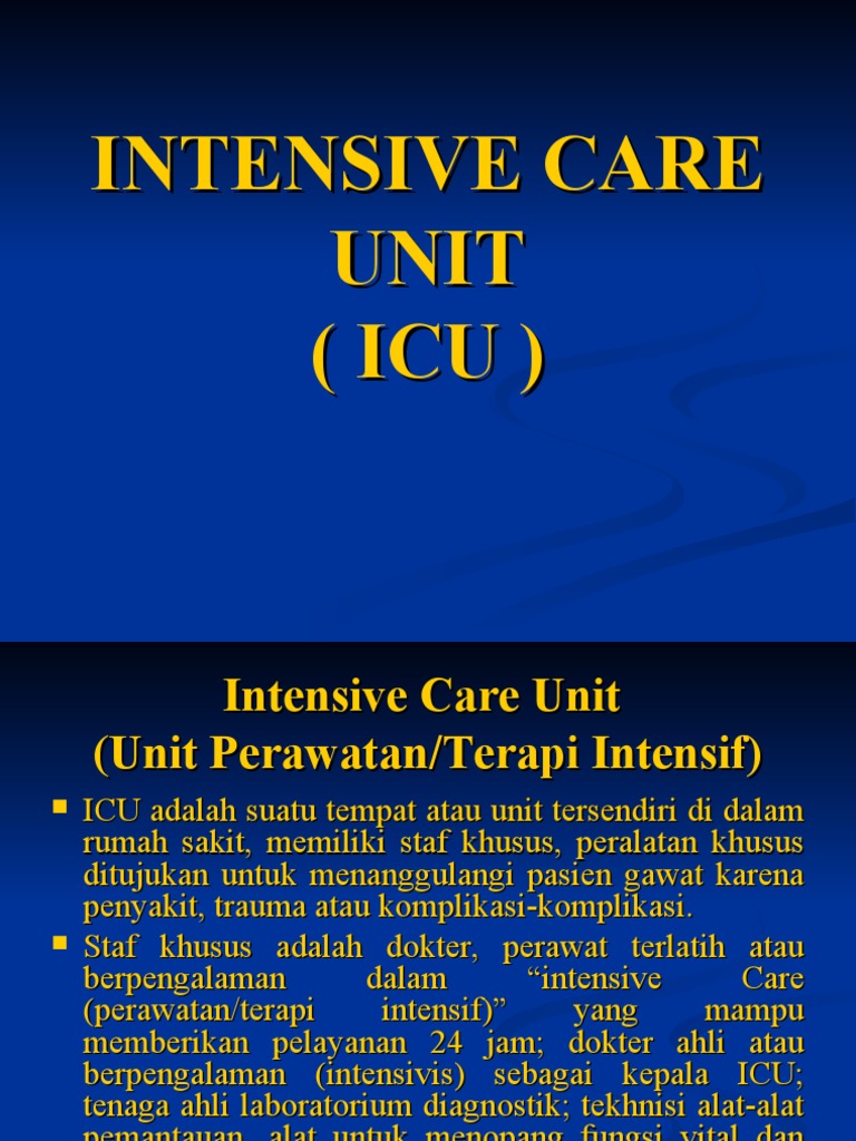 Alat ICU Tertinggi untuk Perawatan Intensif | PDF