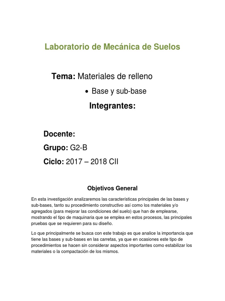 Base y Subbase | PDF | Suelo | Cemento